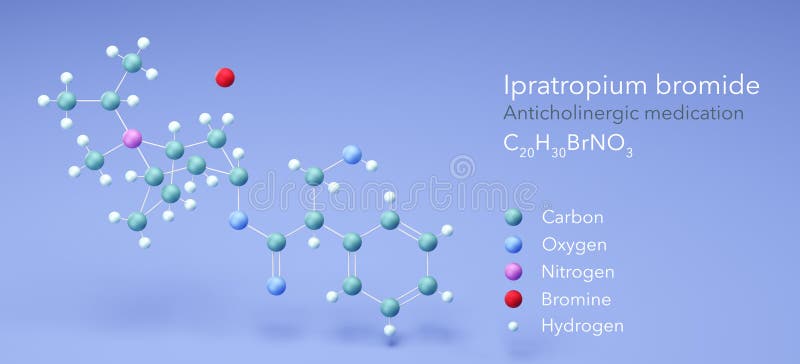 Ipratropium Bromide Molecule, Molecular Structures, Atrovent, 3d Model ...