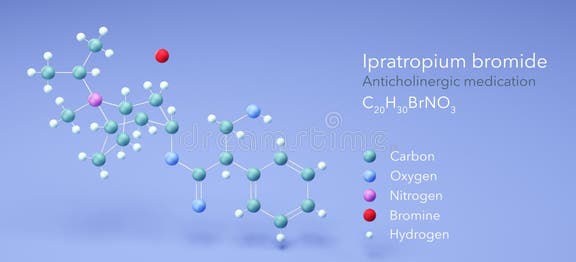 Ipratropium Bromide Molecule, Molecular Structures, Atrovent, 3d Model ...
