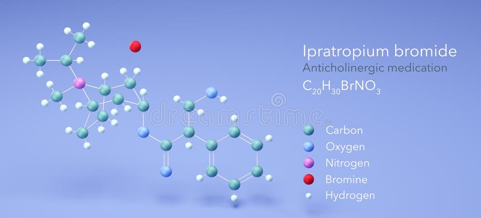 Ipratropium Bromide Molecule, Molecular Structures, Atrovent, 3d Model ...