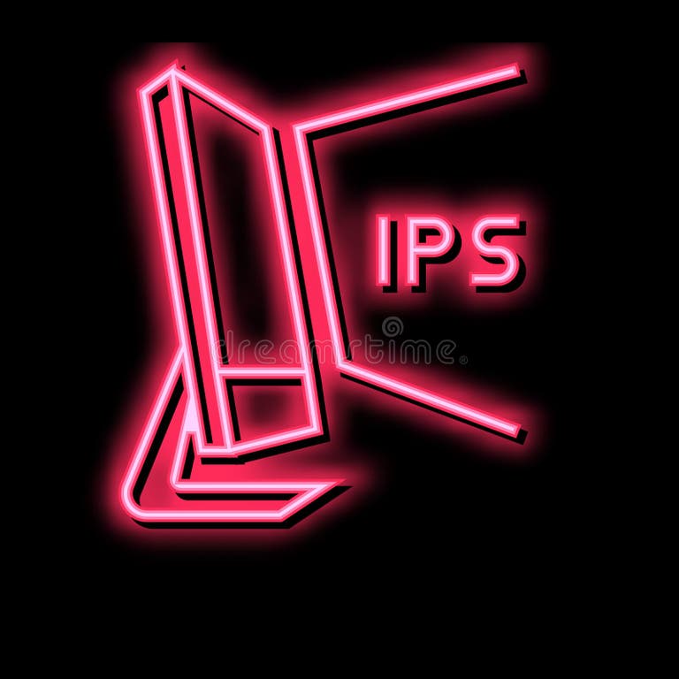 Ips Computer Display Neon Glow Icon Illustration Stock Vector ...