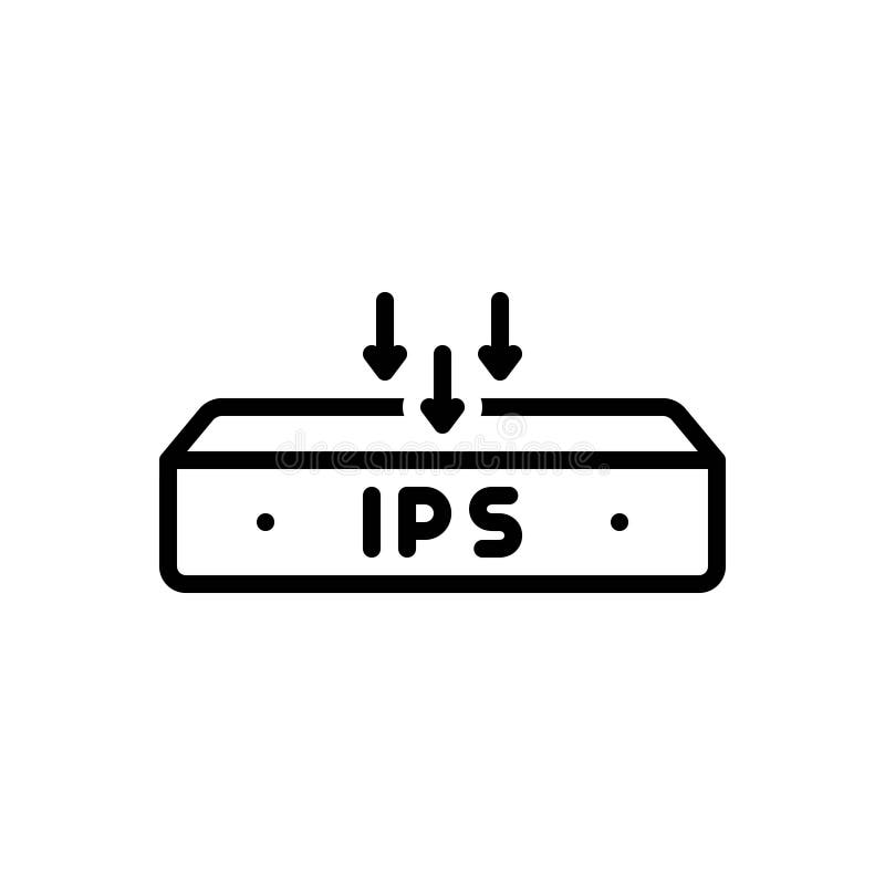 Black Line Icon Ips, Management and Network Stock Vector - Illustration ...