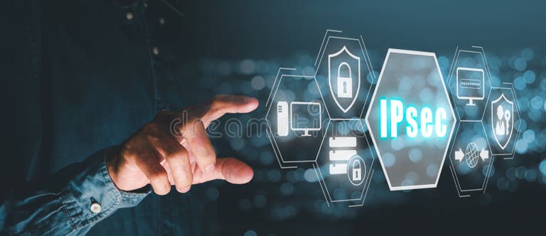 Person Hand Touching IPsec Icon on Virtual Screen Stock Image - Image ...
