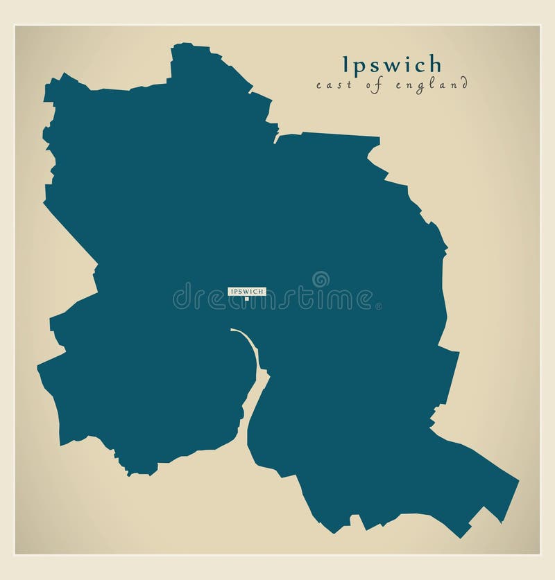 Ipswich District Map - England UK Stock Vector - Illustration of ...