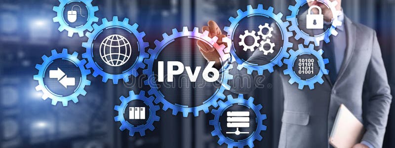 IPv6. Businessman Pressing Touch Screen Interface and Select Icon ...