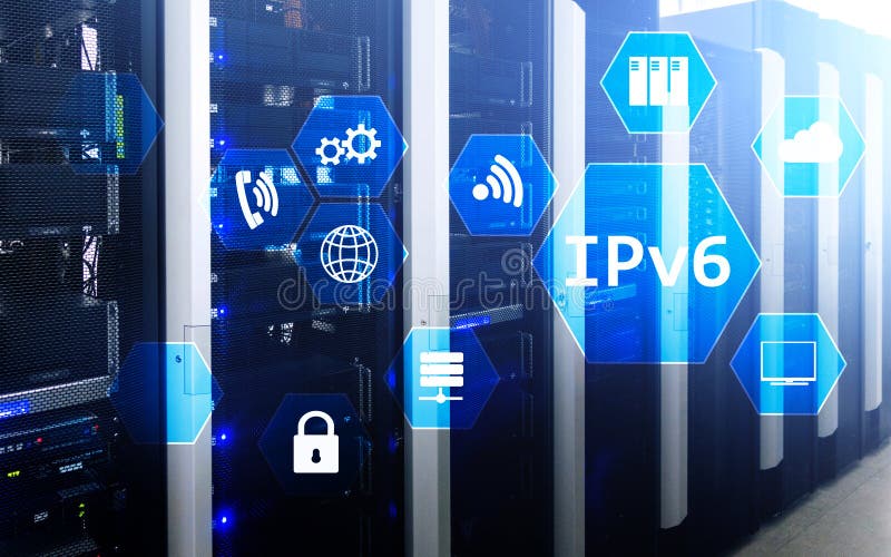 Ipv6 Network Technology Concept on Server Room Background Stock Image ...