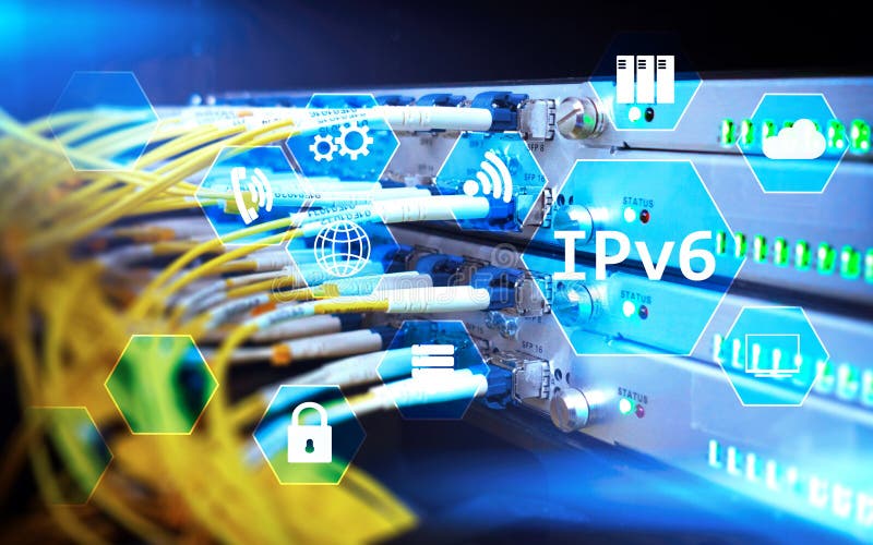 Ipv6 Network Technology Concept on Server Room Background Stock Photo ...