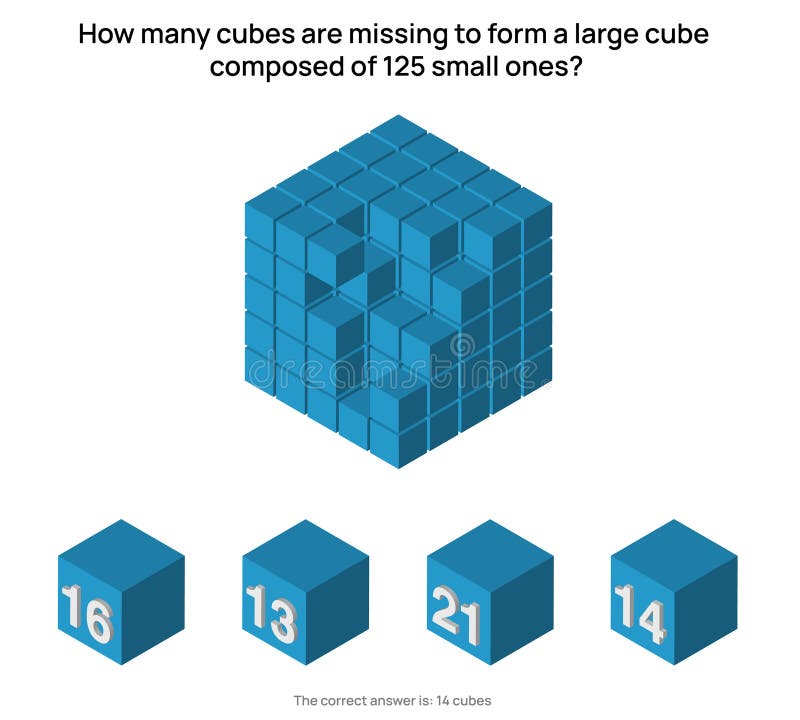 Vector 3d Isometric Graphic of Cubes Shapes a Logical Reasoning ...