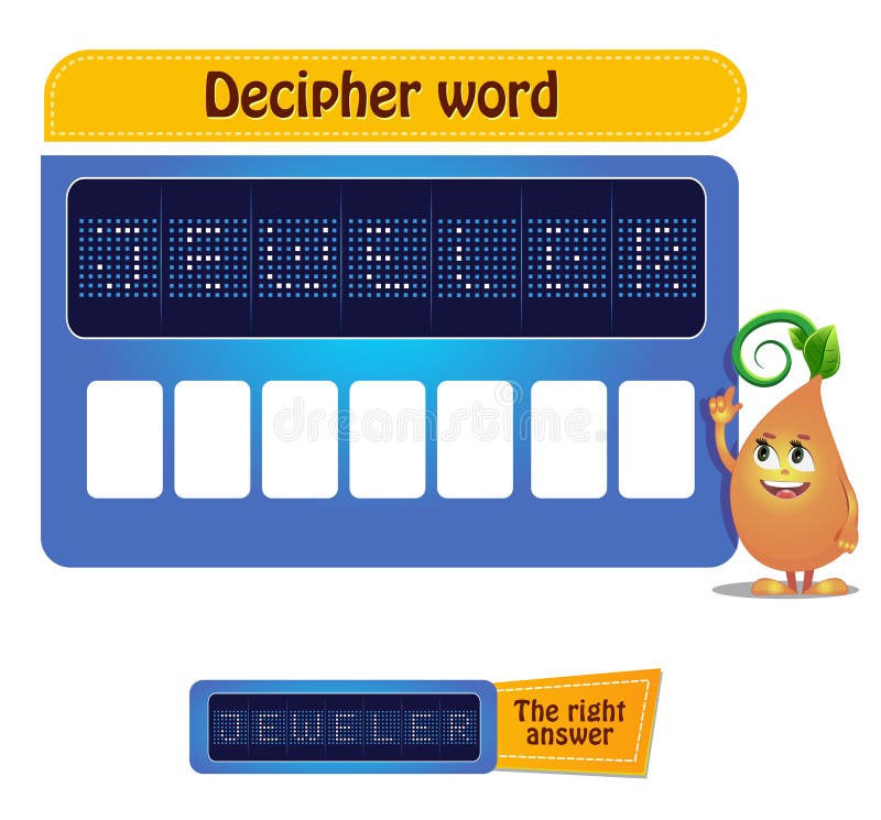 Decipher word Visual Game stock illustration. Illustration of ...
