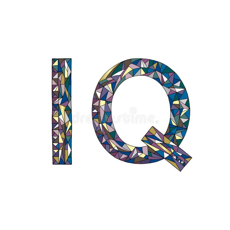 IQ Hand Drawn Sign Vector Illustration. Intelligence Quotient Design ...