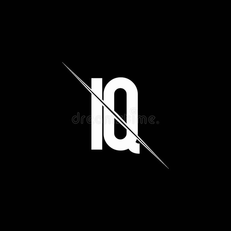 IQ Logo Monogram with Slash Style Design Template Stock Vector ...