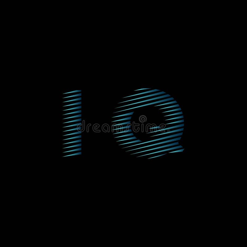 IQ Monogram Lines Style Blue Light Vector Stock Vector - Illustration ...