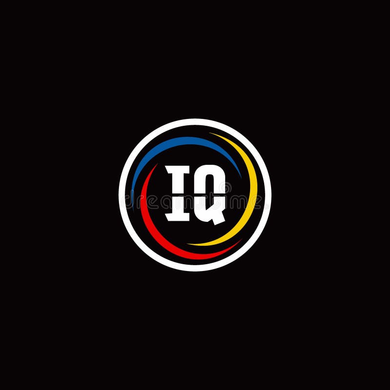 IQ Monogram Logo Isolated on Circle Shape with 3 Slash Colors Rounded ...
