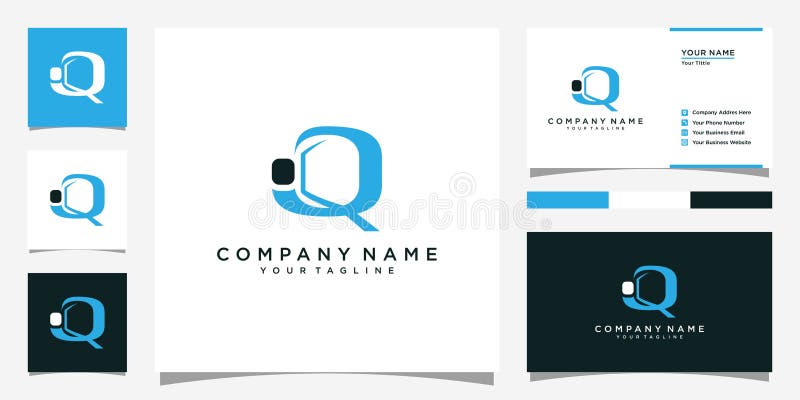 IQ or QI Letter Logo Design Vector and Business Card Stock Vector ...