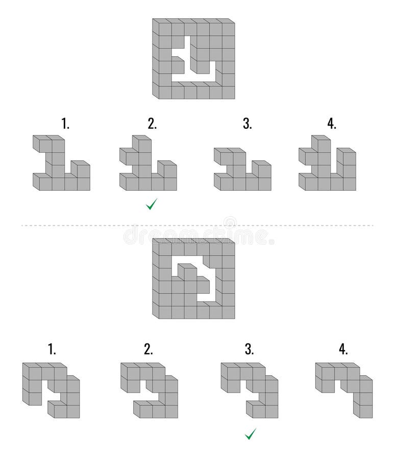Which Set of Cubes Corresponds To the Missing Part of the Object on the ...