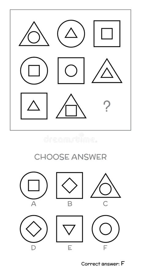 IQ test. Choose answer stock vector. Illustration of choose - 83381144