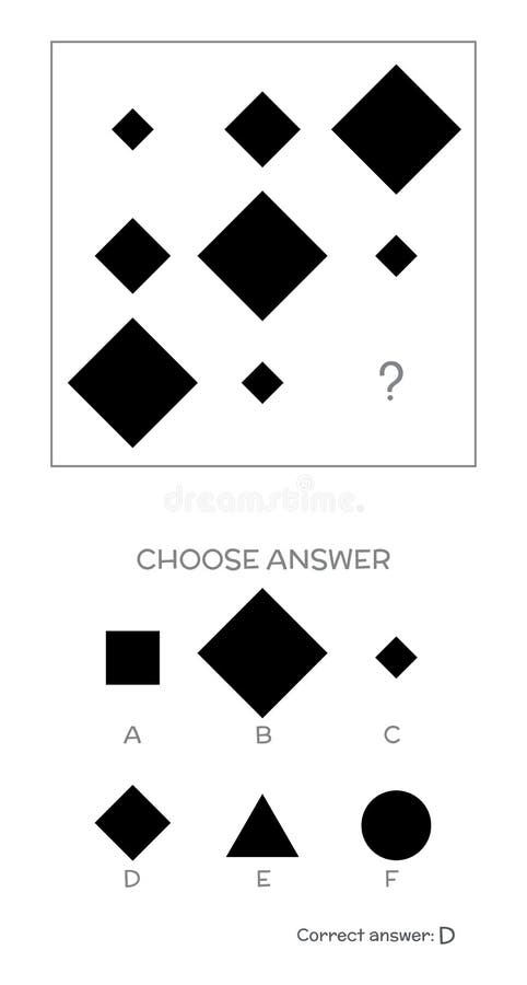 IQ Test. Choose Correct Answer Stock Vector - Illustration of correct ...