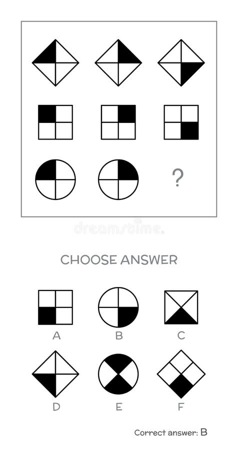 IQ Test. Choose Correct Answer Stock Vector - Illustration of logic ...