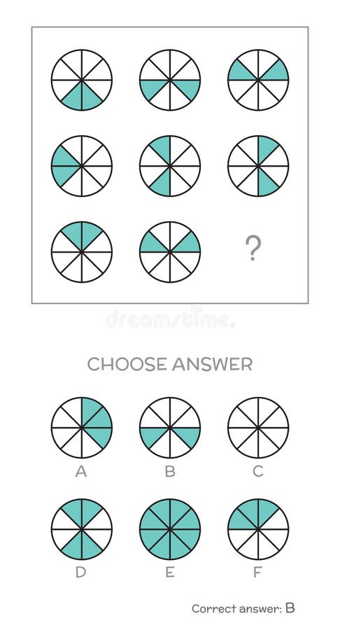 IQ Test. Choose Correct Answer Stock Vector - Illustration of ...