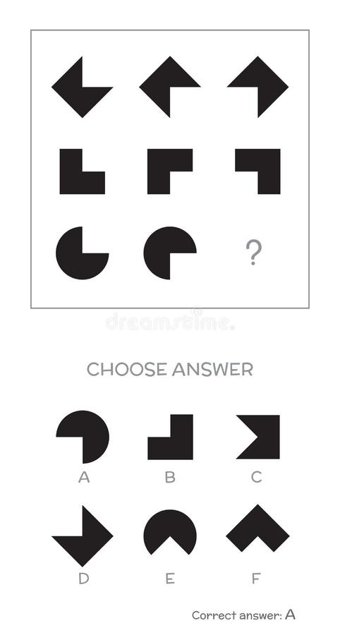 IQ Test. Choose Correct Answer Stock Vector - Illustration of ...