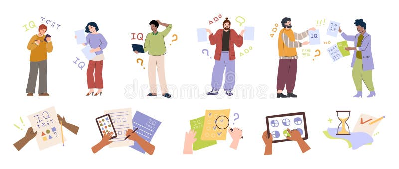 IQ Test Flat Set stock vector. Illustration of school - 276381981