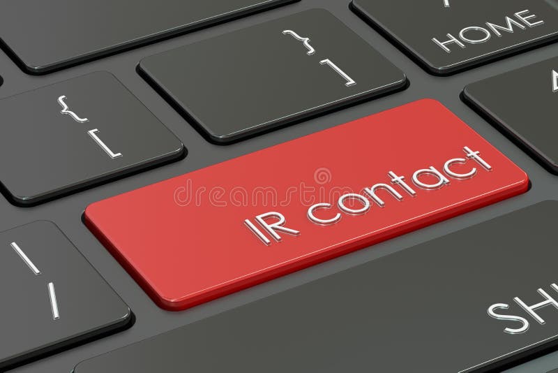 Ir Contact Concept, Red Hot Key on Keyboard. 3D Rendering Stock ...