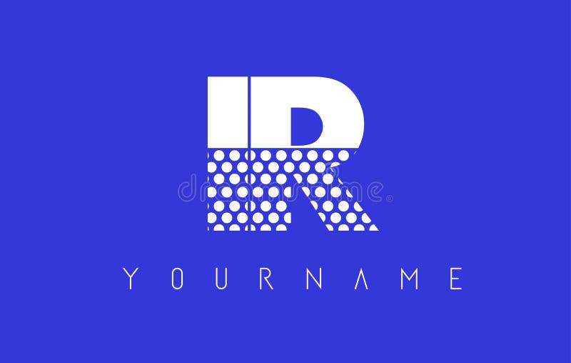 IR I R Dotted Letter Logo Design with Blue Background. Stock Vector ...