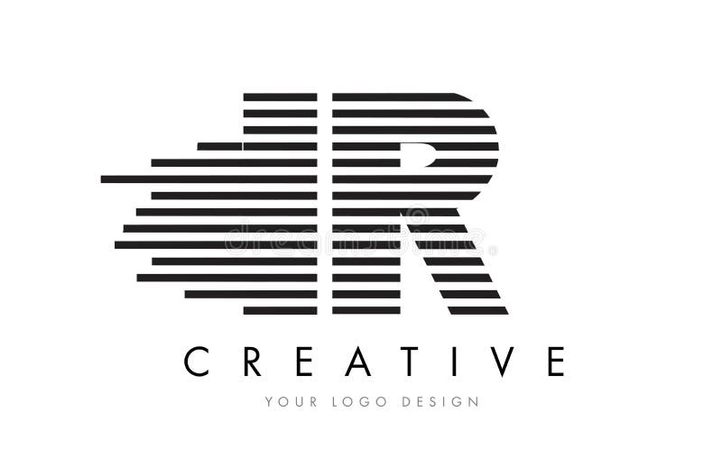 IR I R Zebra Letter Logo Design with Black and White Stripes Stock ...