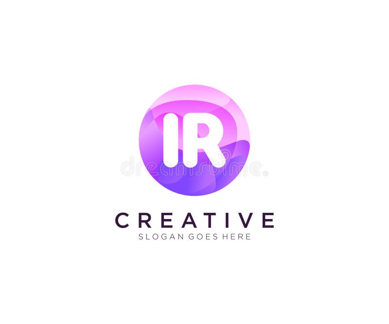 IR Initial Logo with Colorful Circle Template Vector Stock Vector ...