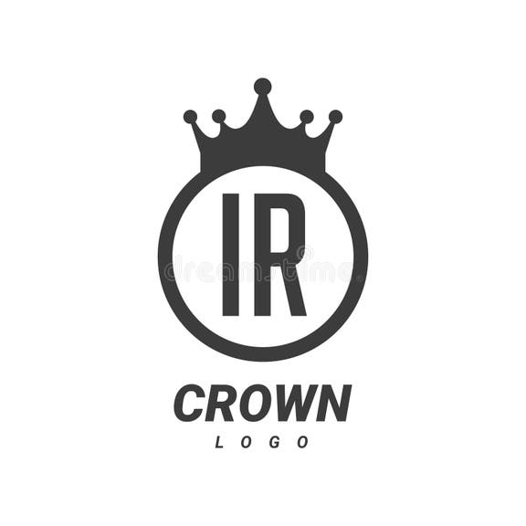 IR Letter Logo Design with Circular Crown Stock Vector - Illustration ...