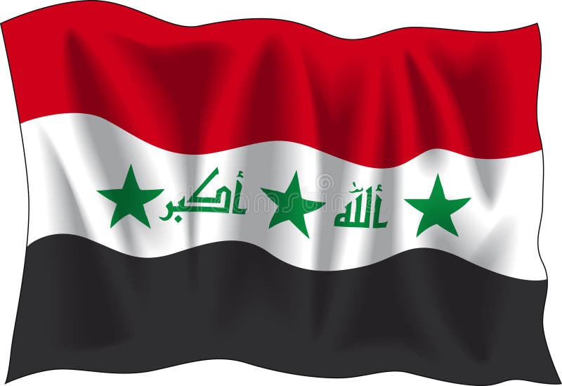 Iraakse vlag vector illustratie. Illustration of tekening - 2413242