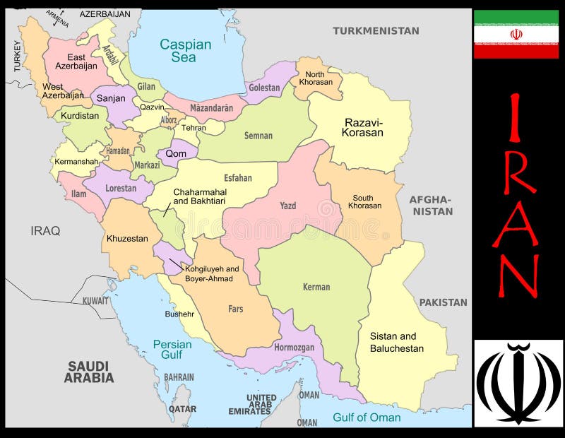 Iran Administrative Divisions Stock Illustration - Illustration of ...