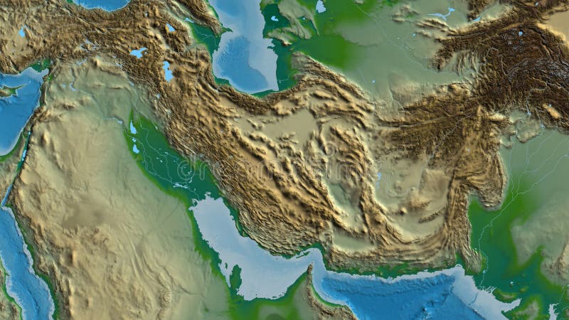 Iranian Plateau Physical Map