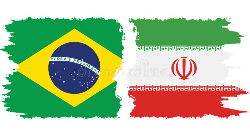 Iran and Brazil Grunge Flags Connection Vector Stock Vector ...
