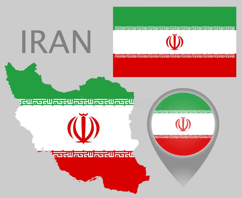 Iran Flag, Map and Map Pointer Stock Vector - Illustration of iranian ...