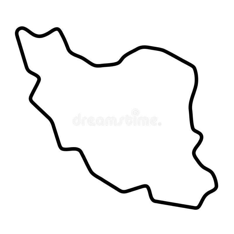 Iran Simplified Vector Outline Map Stock Vector - Illustration of ...