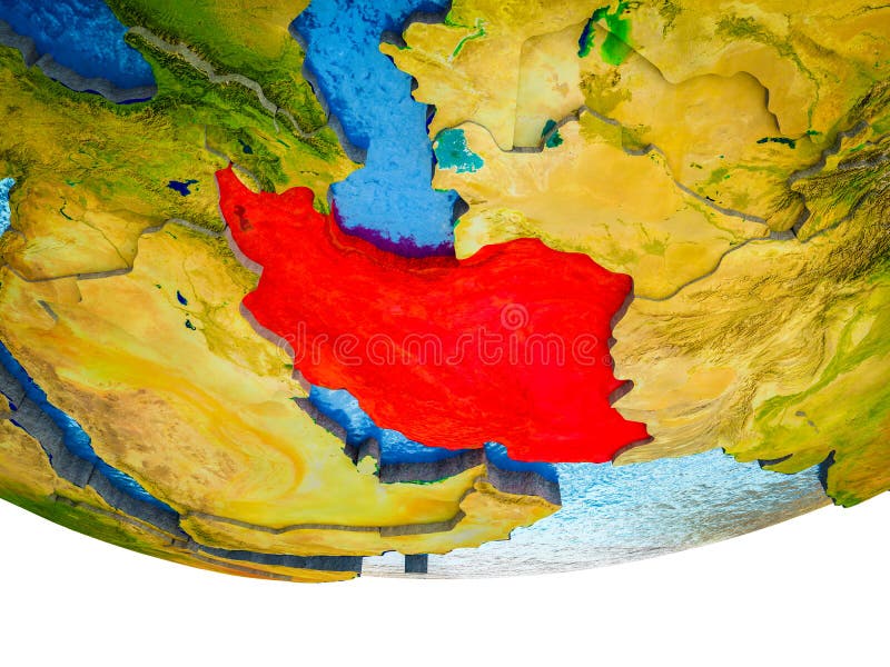 Iran on 3D Earth stock illustration. Illustration of asia - 128430319