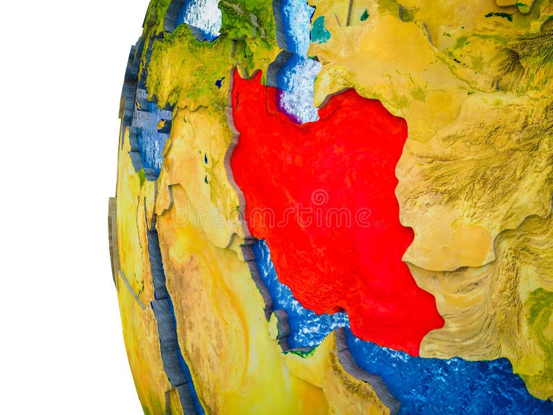 Iran on 3D Earth stock illustration. Illustration of political - 128800070