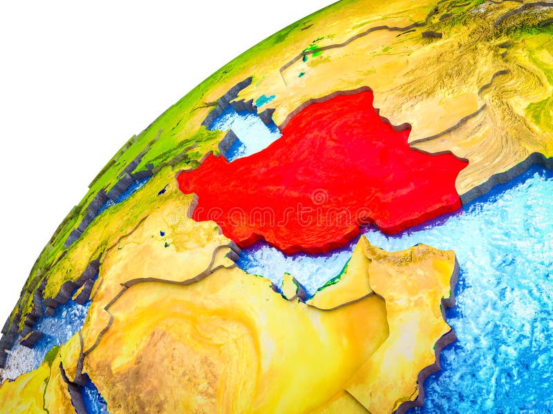 Iran on 3D Earth stock illustration. Illustration of earth - 130267434