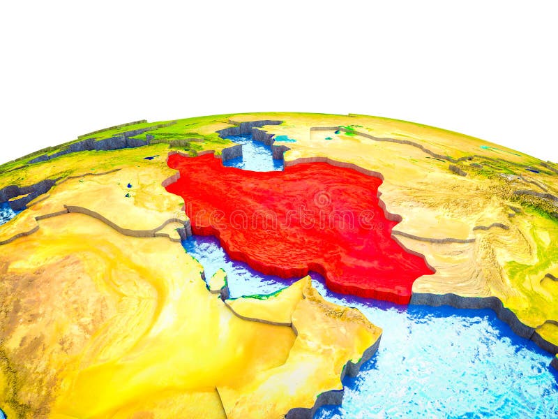 Iran on 3D Earth stock illustration. Illustration of iranian - 131062754