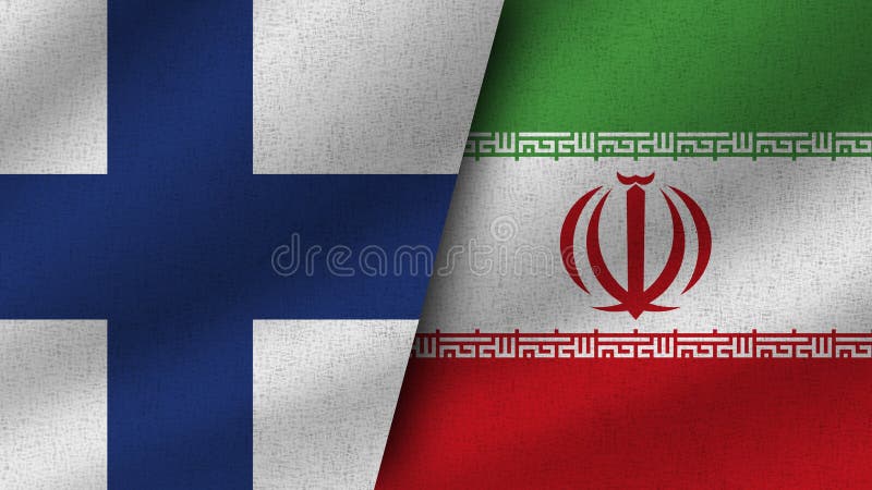 Iran and Finland Realistic Two Flags Together Stock Illustration ...