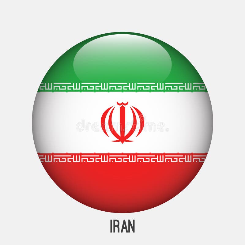 Iran flag in circle shape. stock illustration. Illustration of persian ...