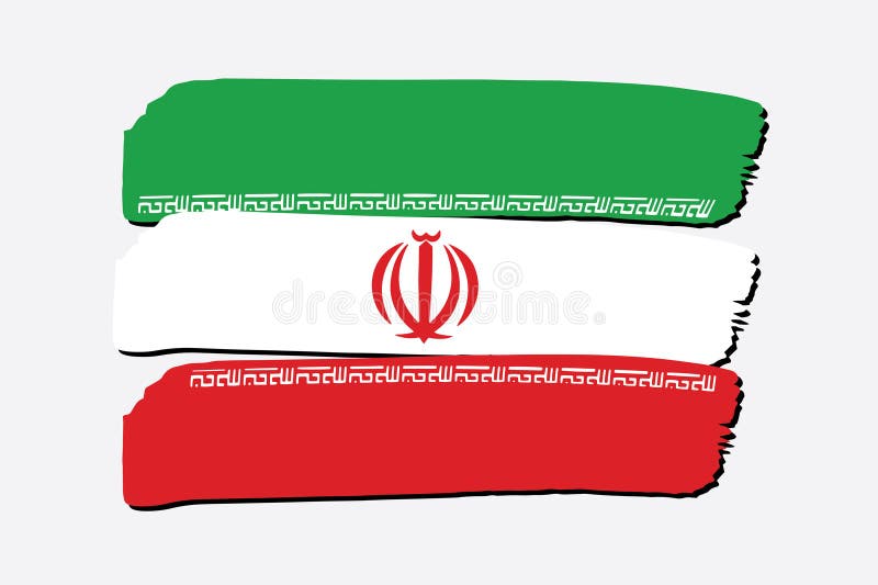 Iran Flag with Colored Hand Drawn Lines in Vector Format Stock ...