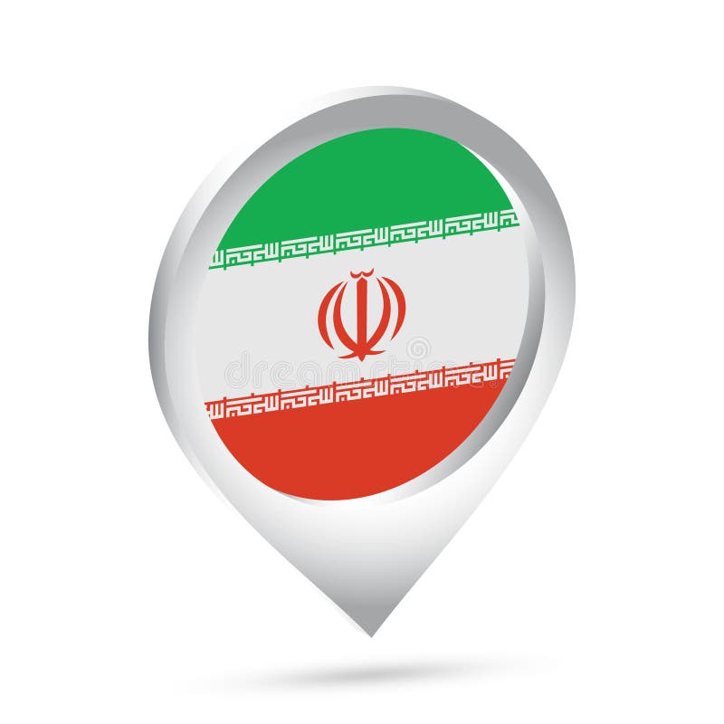 Iran flag 3d pin icon stock vector. Illustration of asia - 262034754