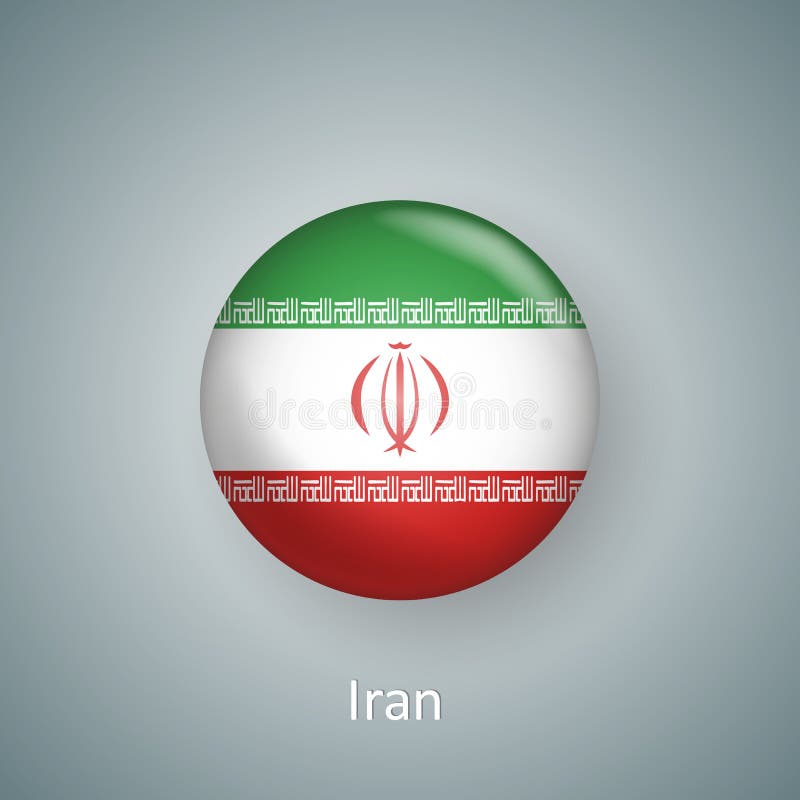 Iran Flag Icon Circle 3d Gradient Isolated Stock Illustration ...