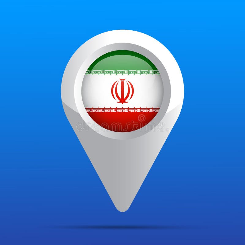 Iran Flag Map Icon. Glossy Icon Stock Illustration - Illustration of ...