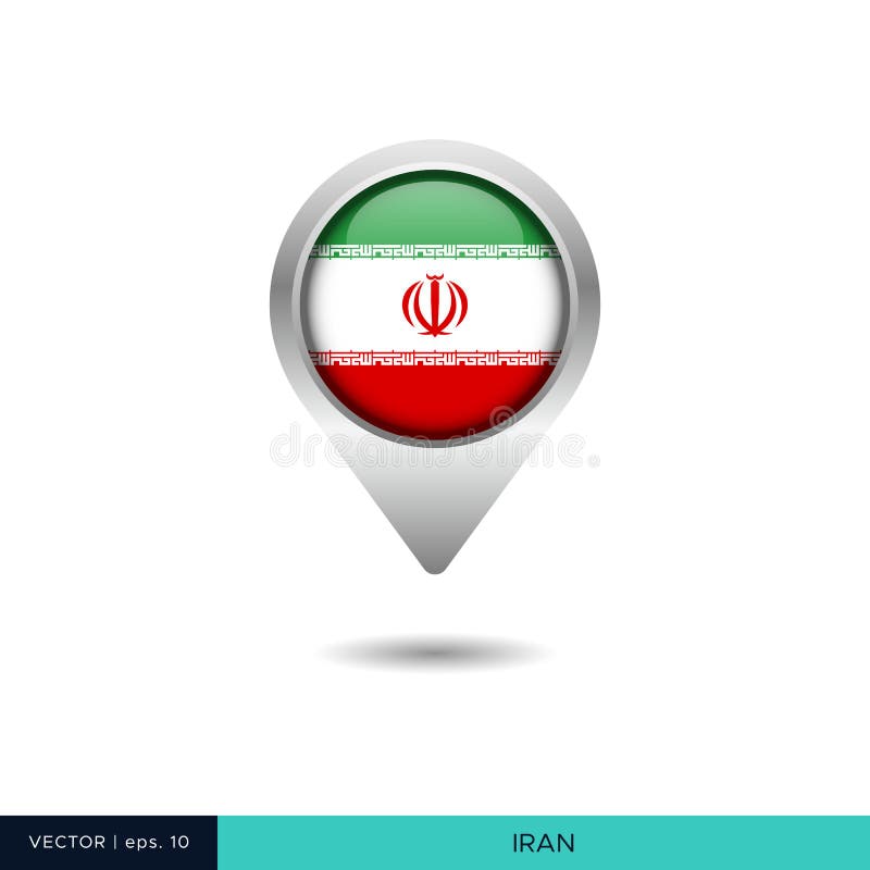 Iran Flag Map Pin Vector Design Template. Stock Vector - Illustration ...