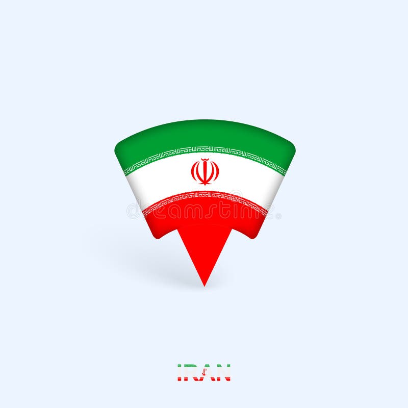 Iran Flag Map Pointer Design with Shadow Stock Illustration ...