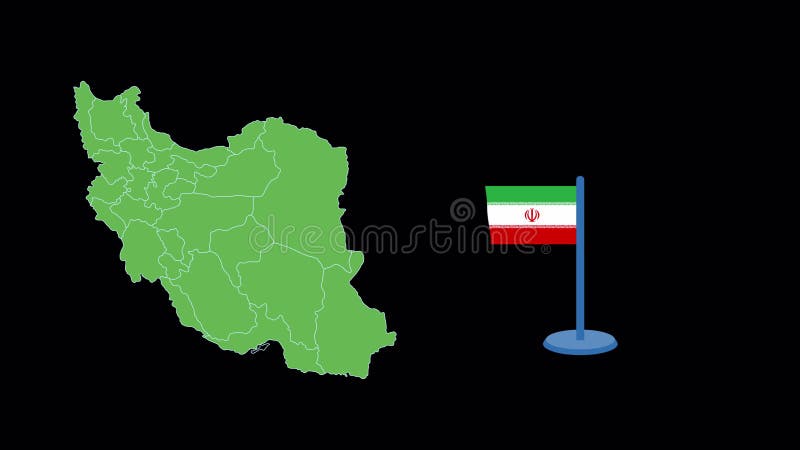 Iran Flag and Map Shape Animation Stock Video - Video of outline ...
