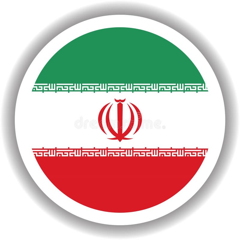 Iran Flag Round Shape stock vector. Illustration of element - 351488061