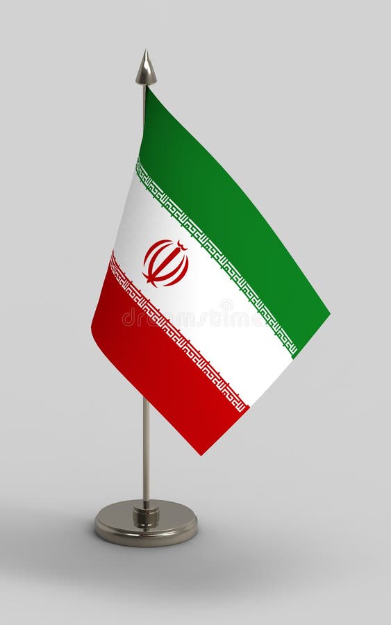 Iran Table Flag on a White Background. Stock Illustration ...